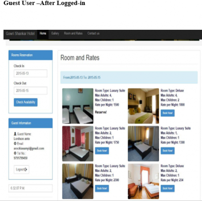 Hotel Room Reservation System Capstone Project Document - Capstone Guide